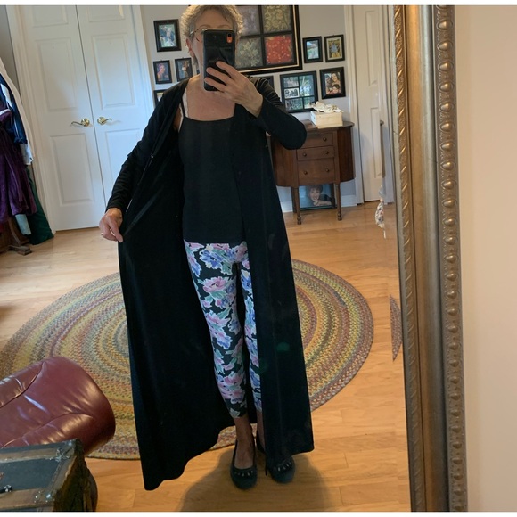 Newport News | Tops | Vintage 8p Maxi Duster Black 0 Polyester 3 Small ...